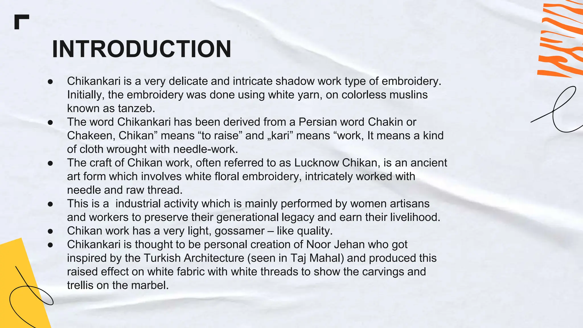 CHIKANKARI embroidery presentation .pptx