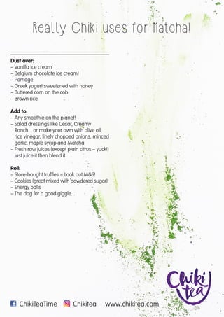 Chiki tea matcha recipes | PDF