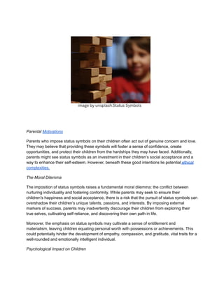 Shaping Identities:Examining the Effects of Status Symbols on Children ...