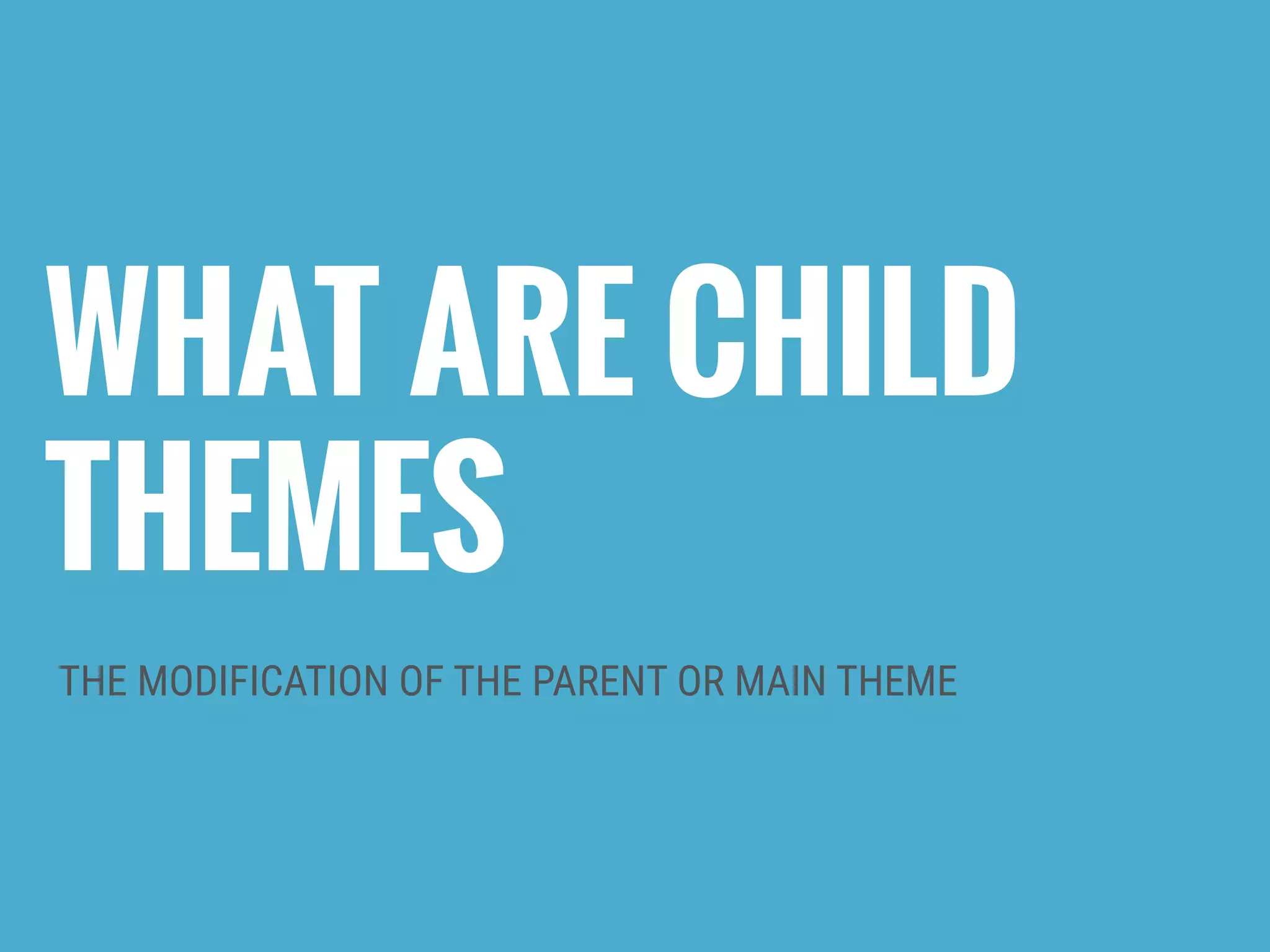 Parent & Child Themes | PDF