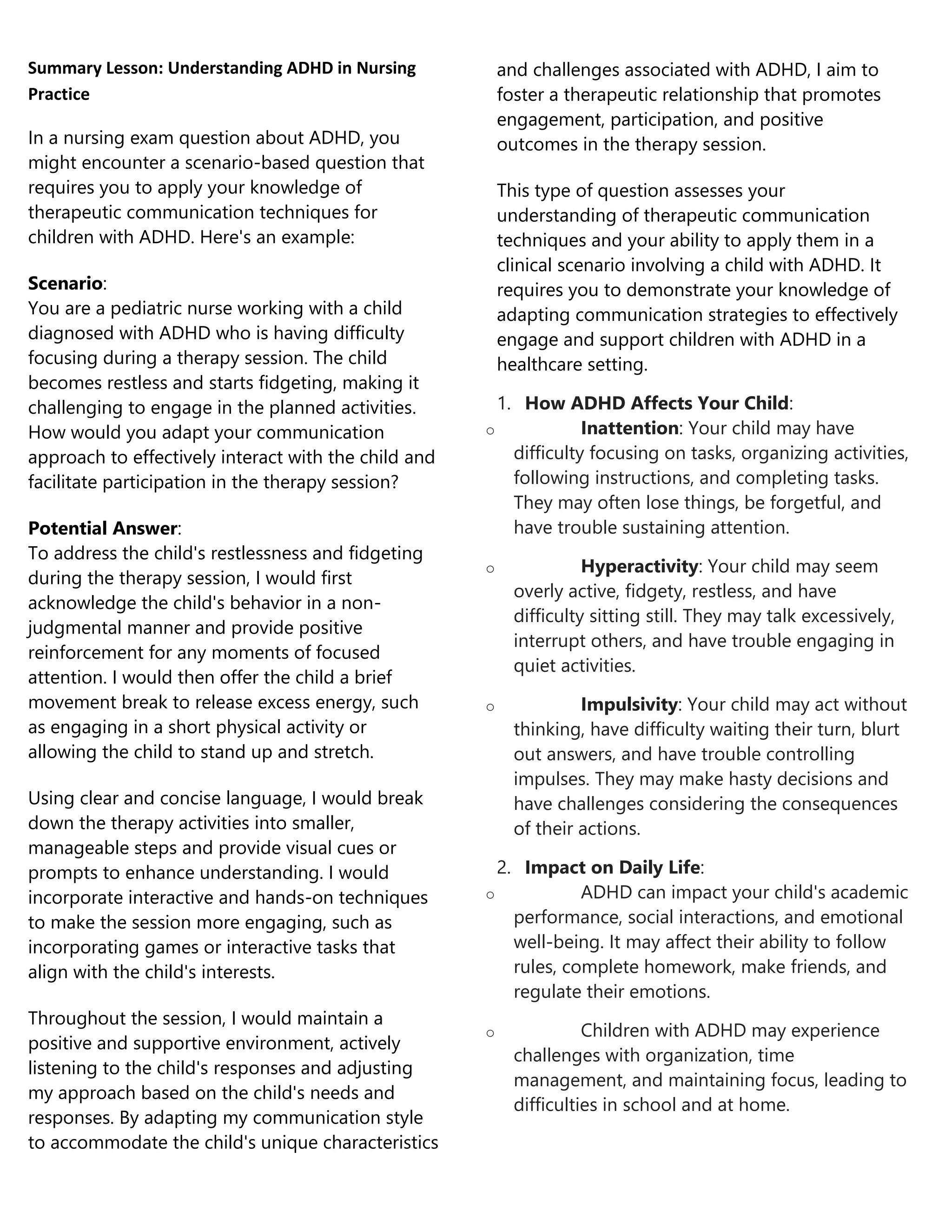 attention deficit hyperactivity disorders | PDF