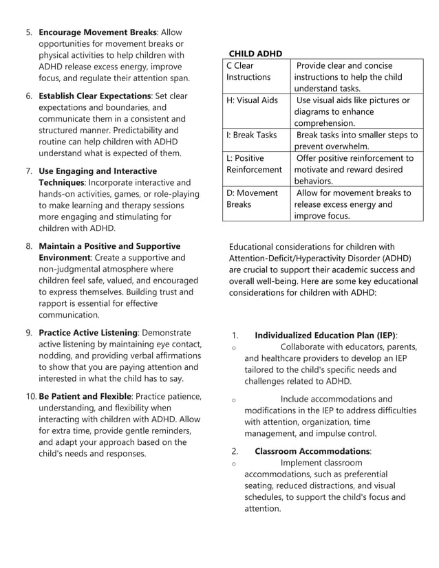 attention deficit hyperactivity disorders | PDF