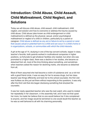 Child Abuse, Child Assault, Child Maltreatment, Child Neglect, and ...