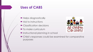 Child Adaptive Behavior Scale - Psychometric assessment | PPTX