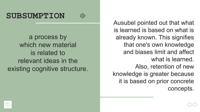 AUSUBEL'S MEANINGFUL VERBAL LEARNING/SUBSUMPTION THEORY | PPTX | Education
