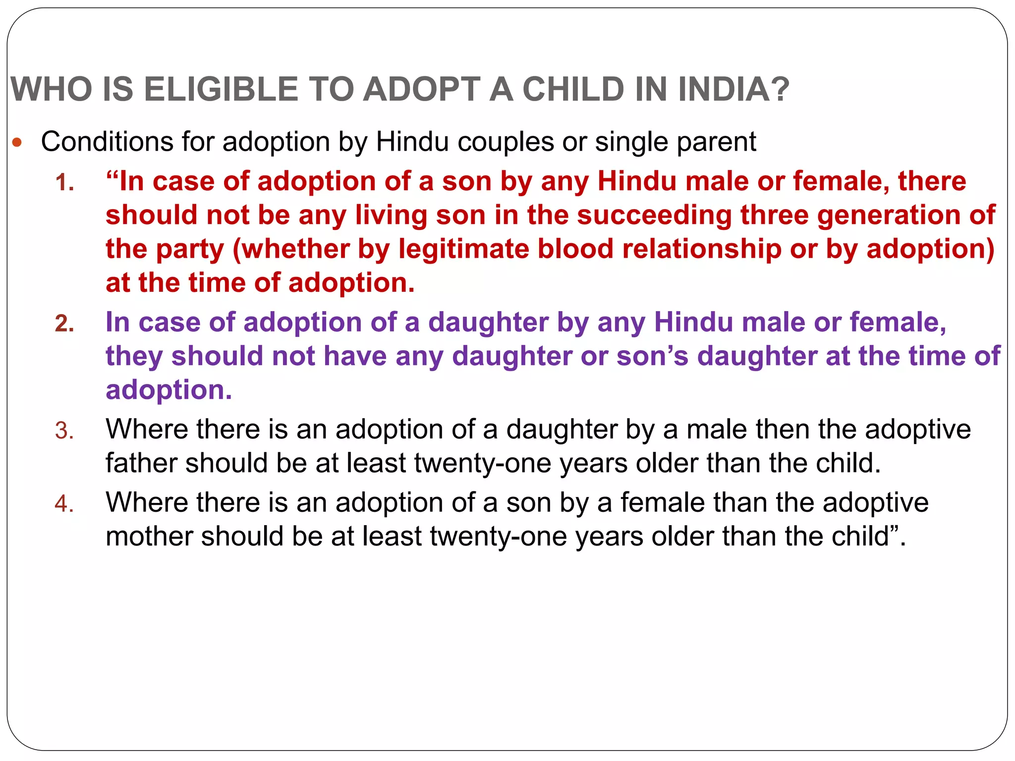 Child adoption laws in india | PPTX