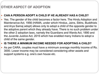 Child adoption laws in india | PPTX