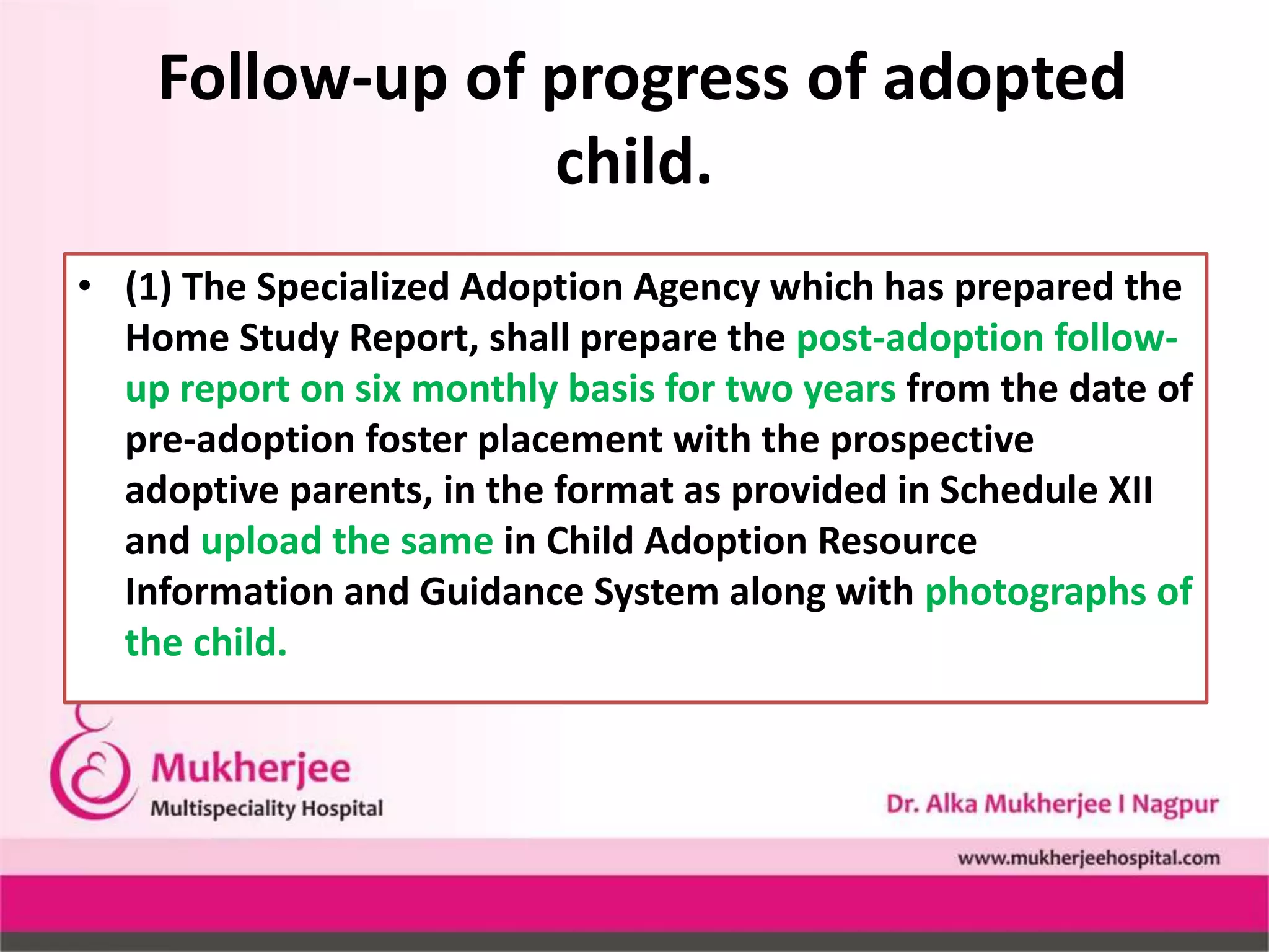 Child adoption process & responsibilities by dr alka mukherjee nagpur m ...