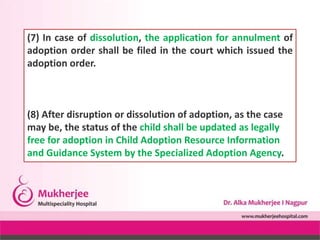 Child adoption process & responsibilities by dr alka mukherjee nagpur m ...
