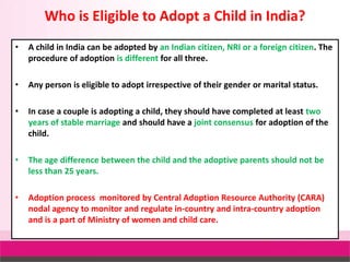 Child adoption process & responsibilities by dr alka mukherjee nagpur m ...