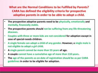 Child adoption process & responsibilities by dr alka mukherjee nagpur m.s. india | PPT