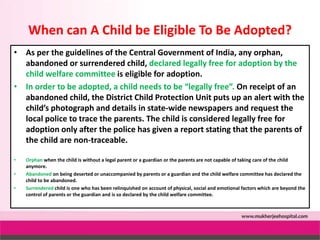 Child adoption process & responsibilities by dr alka mukherjee nagpur m ...