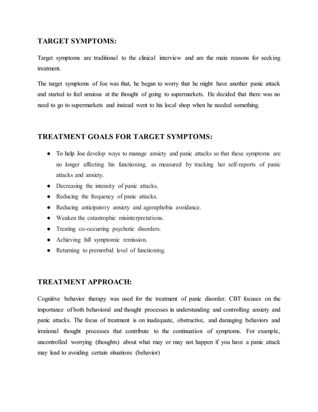 CASE STUDY OF PANIC DISORDER | DOCX
