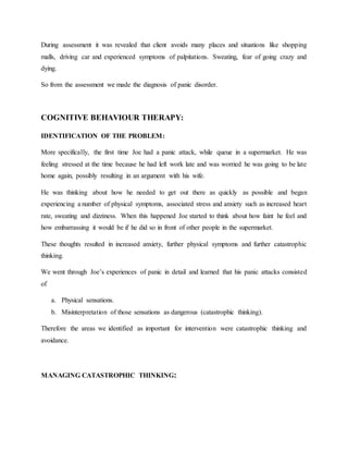 CASE STUDY OF PANIC DISORDER | DOCX