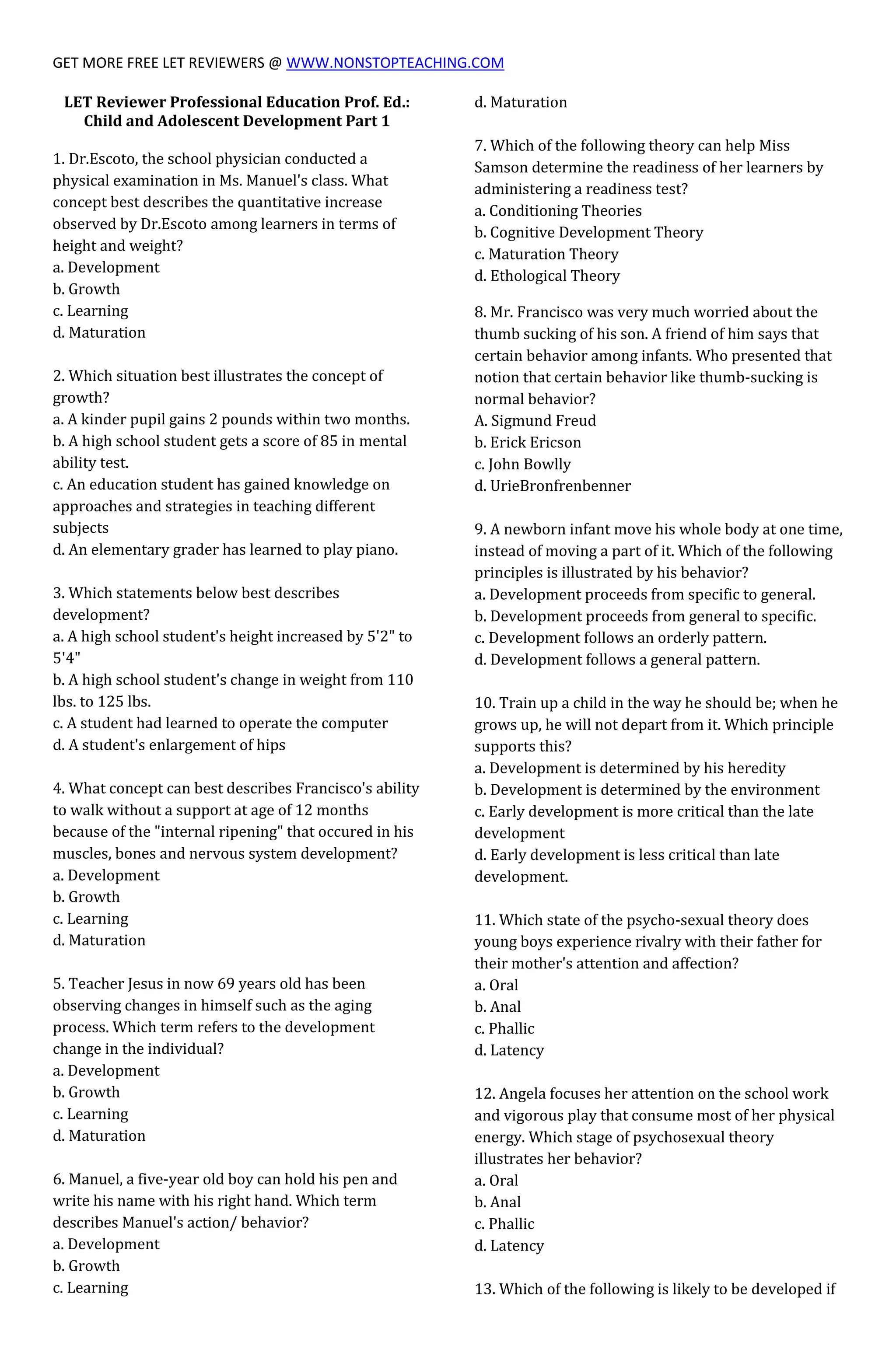 Child and adolescent development part 1 | PDF