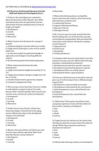 Child and adolescent development part 1 | PDF | Free Download