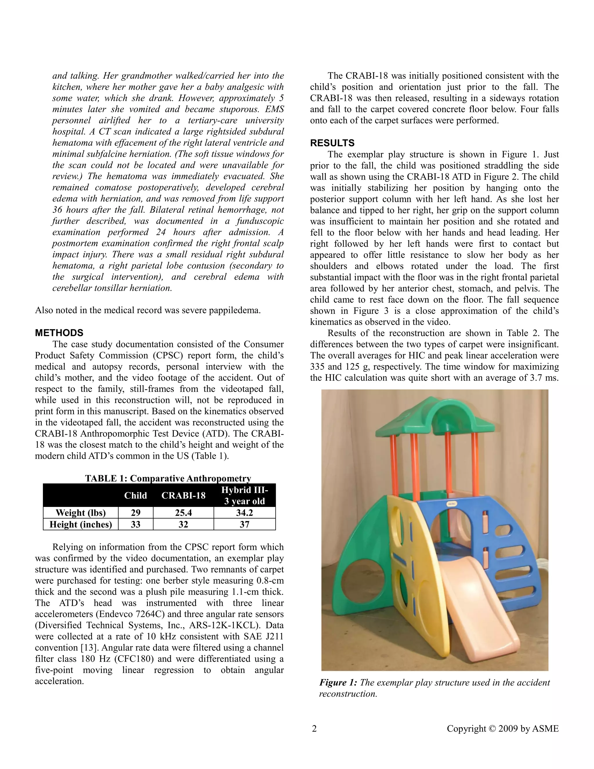 Child atd reconstruction of a fatal pediatric fall | PDF