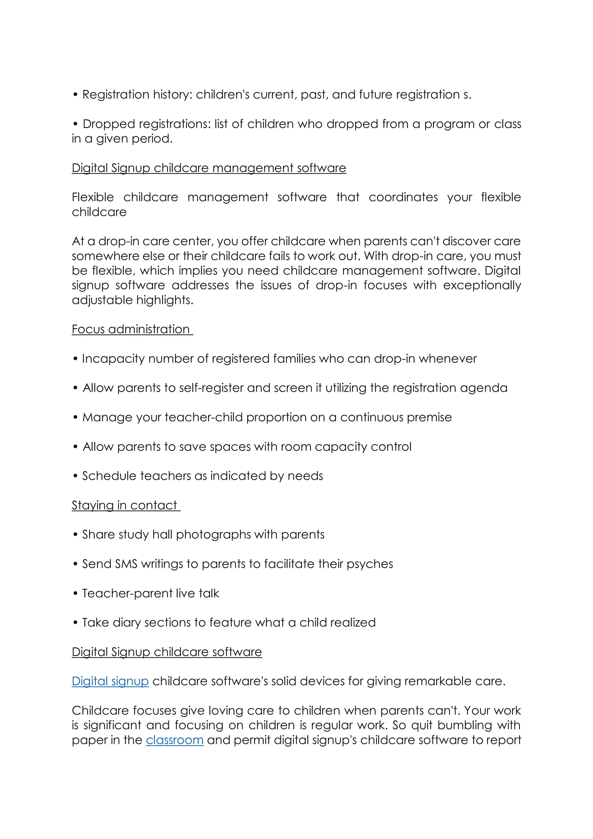 Childcare enrollment management software | PDF