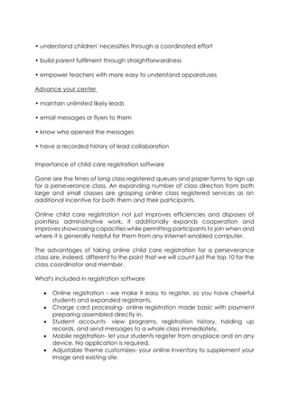 Childcare enrollment management software | PDF