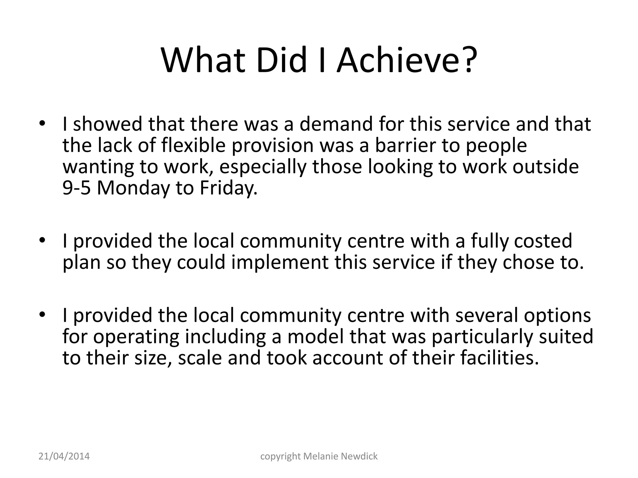 Childcare feasability case study | PPT