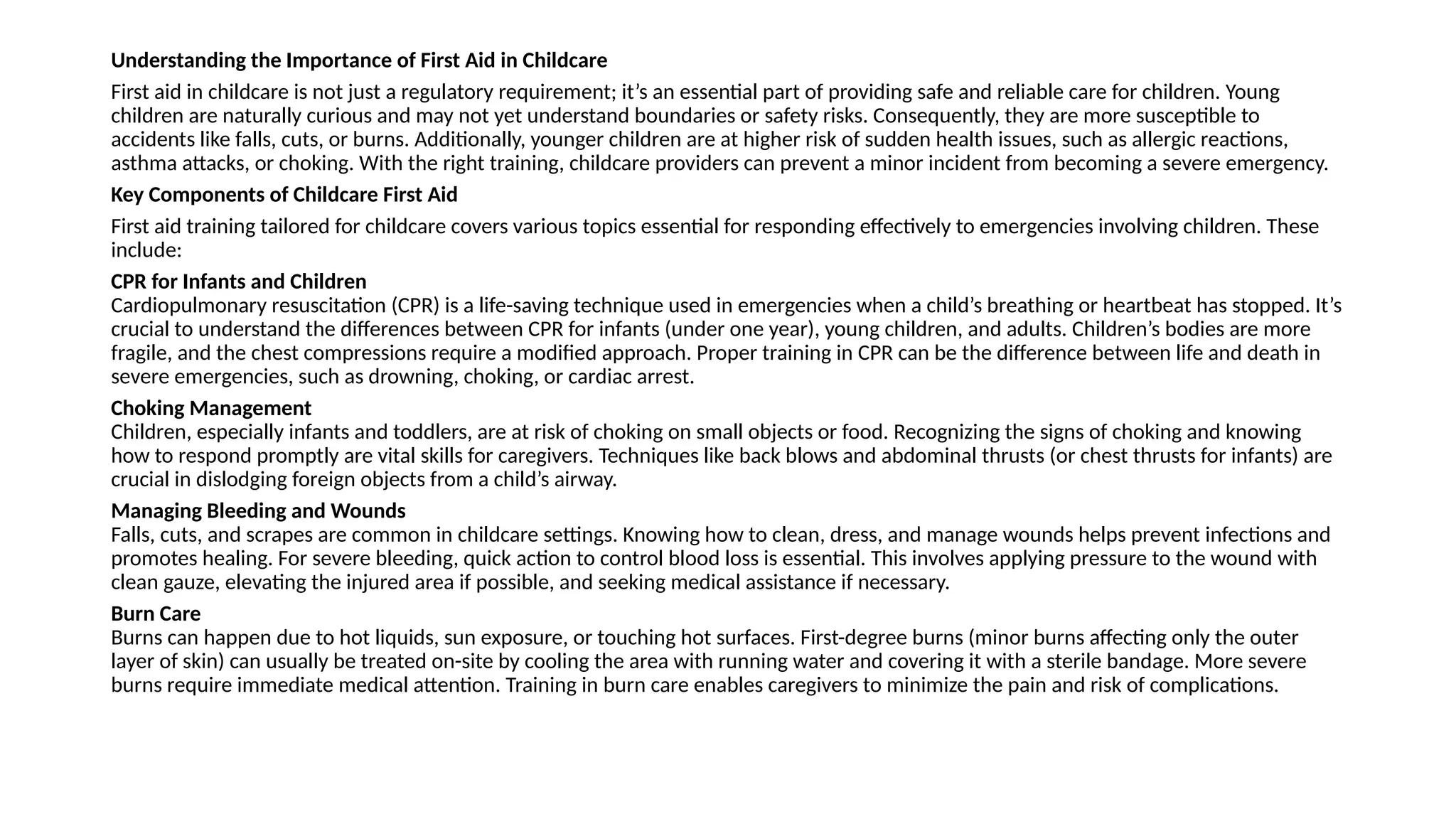 Childcare First Aid: A Comprehensive Guide to Keeping Kids Safe | PPTX