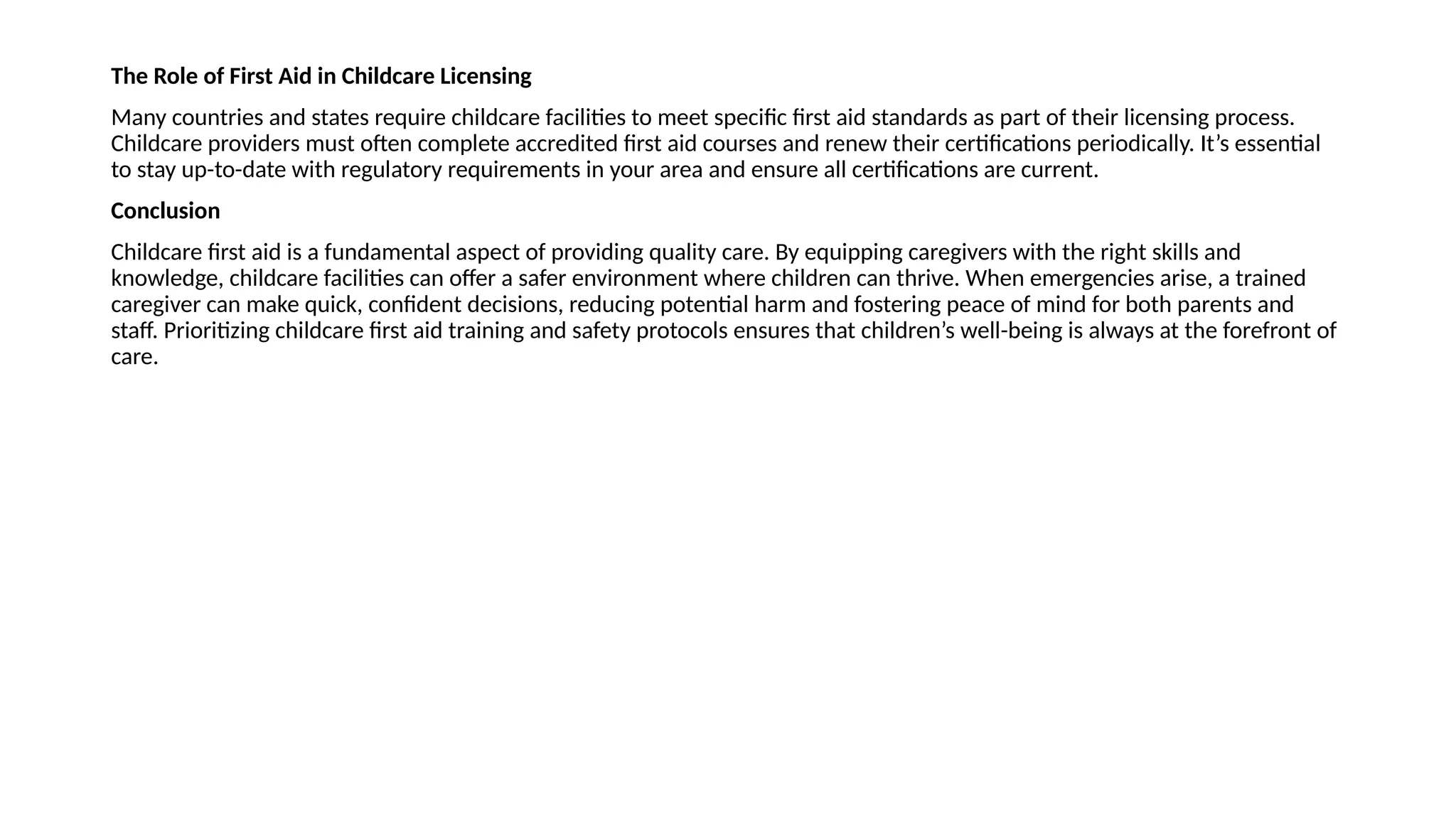 Childcare First Aid: A Comprehensive Guide to Keeping Kids Safe | PPTX