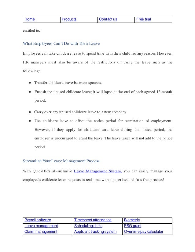 Childcare Leave Singapore | PPTX