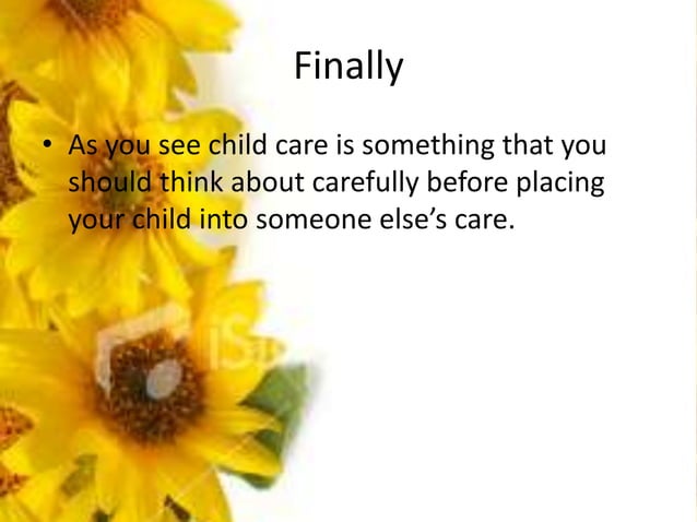 Child care presentation | PPTX | Daycare and Pre-School | Parenting