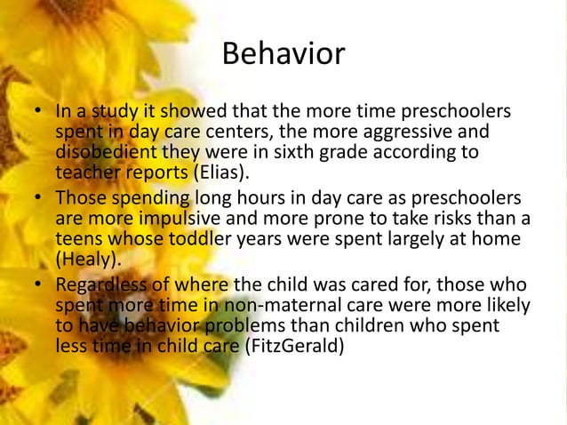 Child care presentation | PPTX | Daycare and Pre-School | Parenting