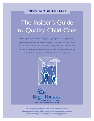 Child care program checklist | PDF