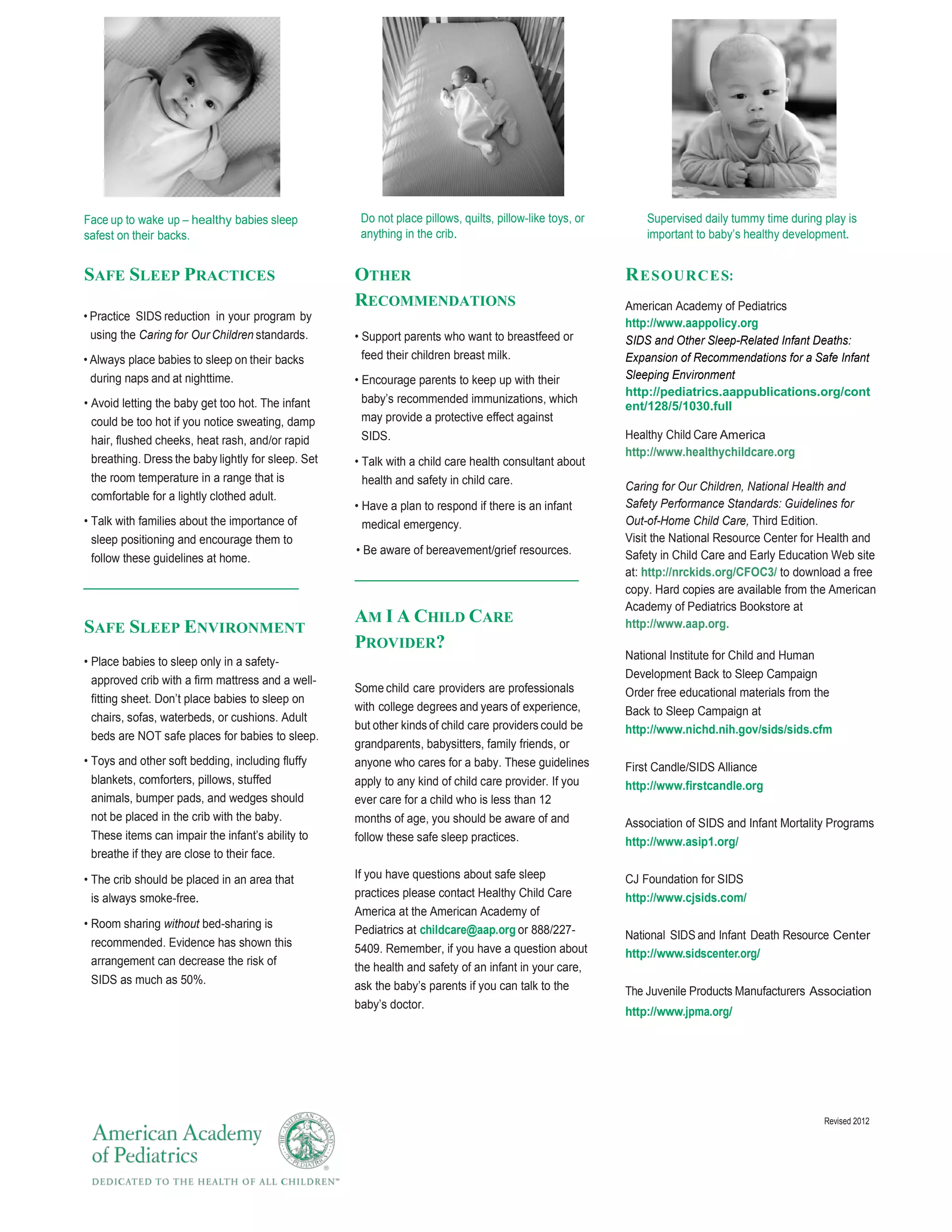 Child care provider's guide to safe sleep | PDF