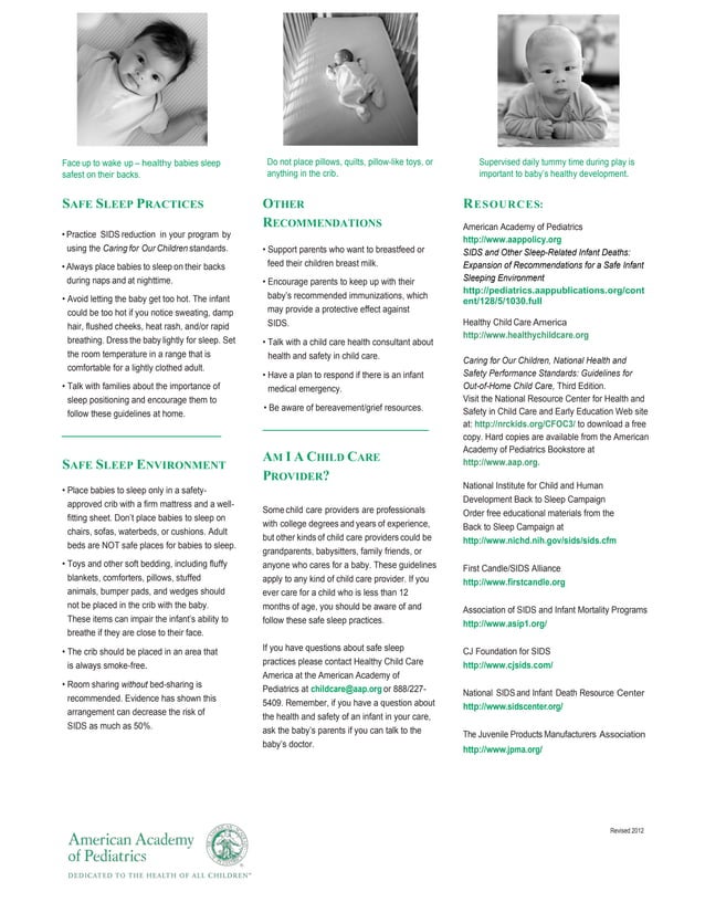 Child care provider's guide to safe sleep | PDF