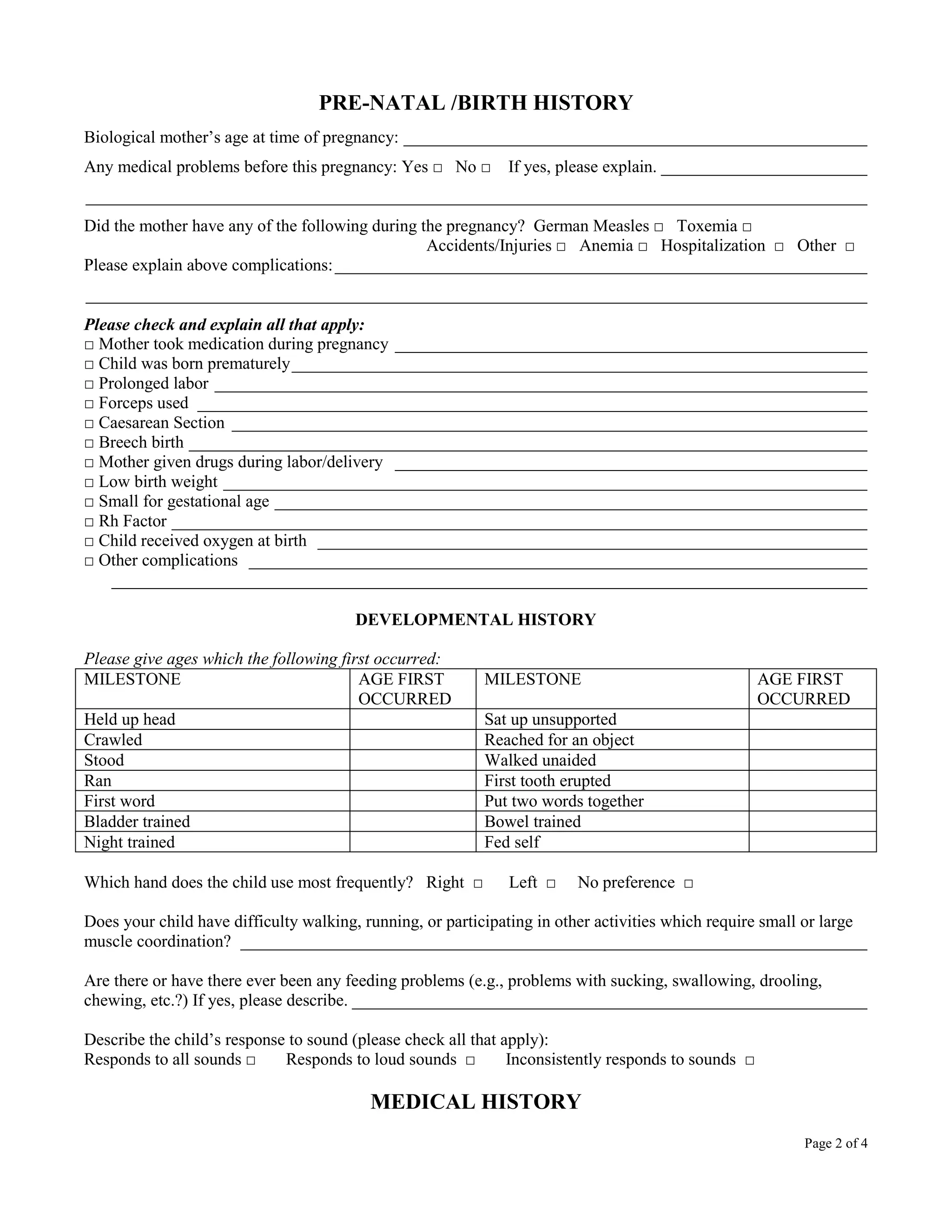 Child Case History Form.pdfasdsaàssasfgg | PDF