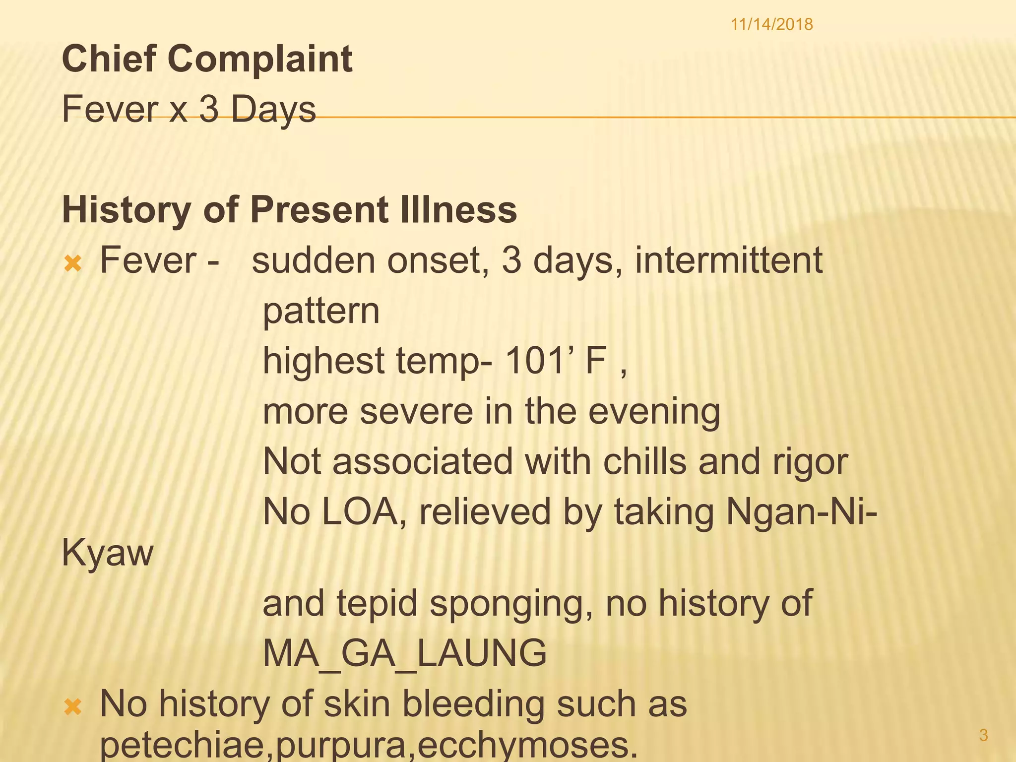 DeNGUE HAEMORRHAGIC FEVER (case presentation) | PPTX
