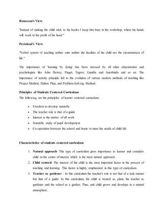 Child centered approach in curriculum | DOCX | Daycare and Pre-School ...