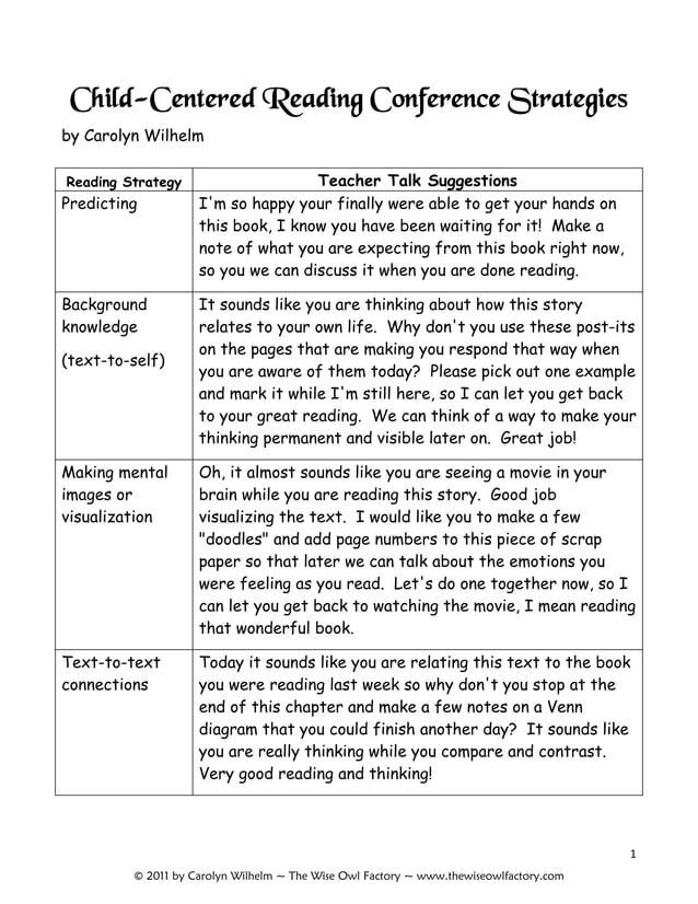 Child centeredreadingconf | PDF