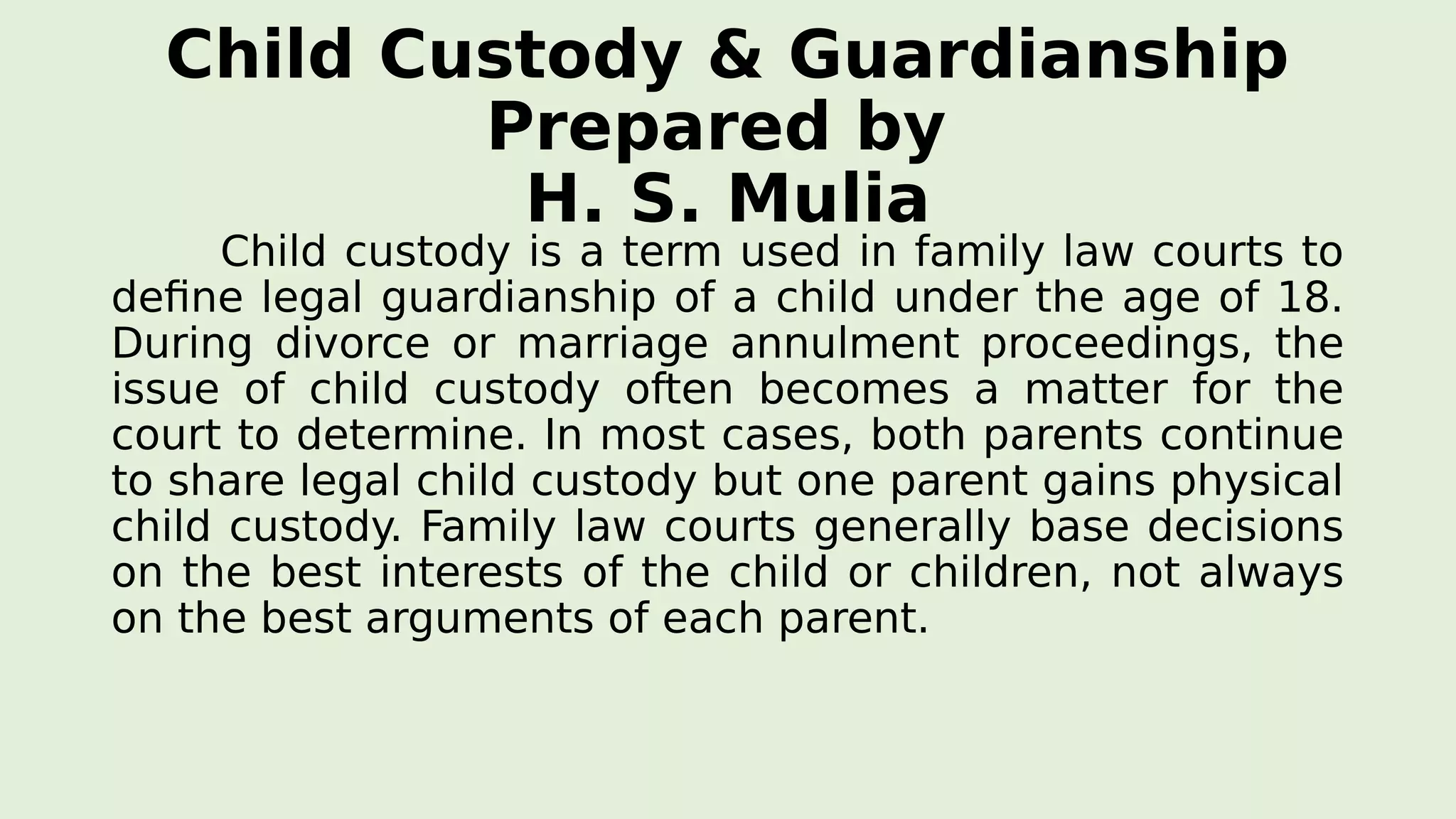 Child Custody & Guardianship | PDF