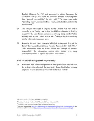 Child Custody Law Dp And Executive Summary | PDF