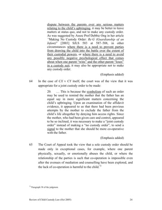 Child Custody Law Dp And Executive Summary | PDF