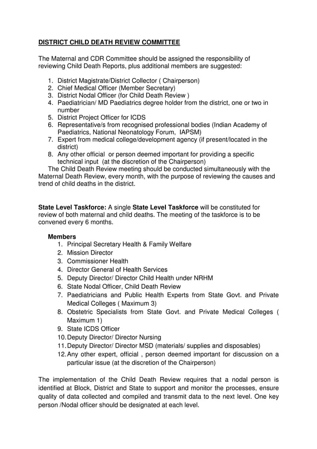 Child death review guidelines | PDF