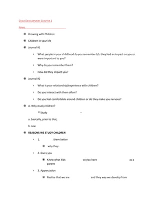 Child development chapter 1 - notes hndt | DOCX