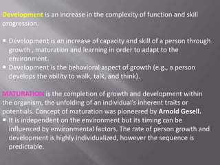Child development(concept of development & it's relationship with ...