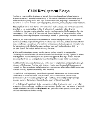 Child Development Essays | PDF