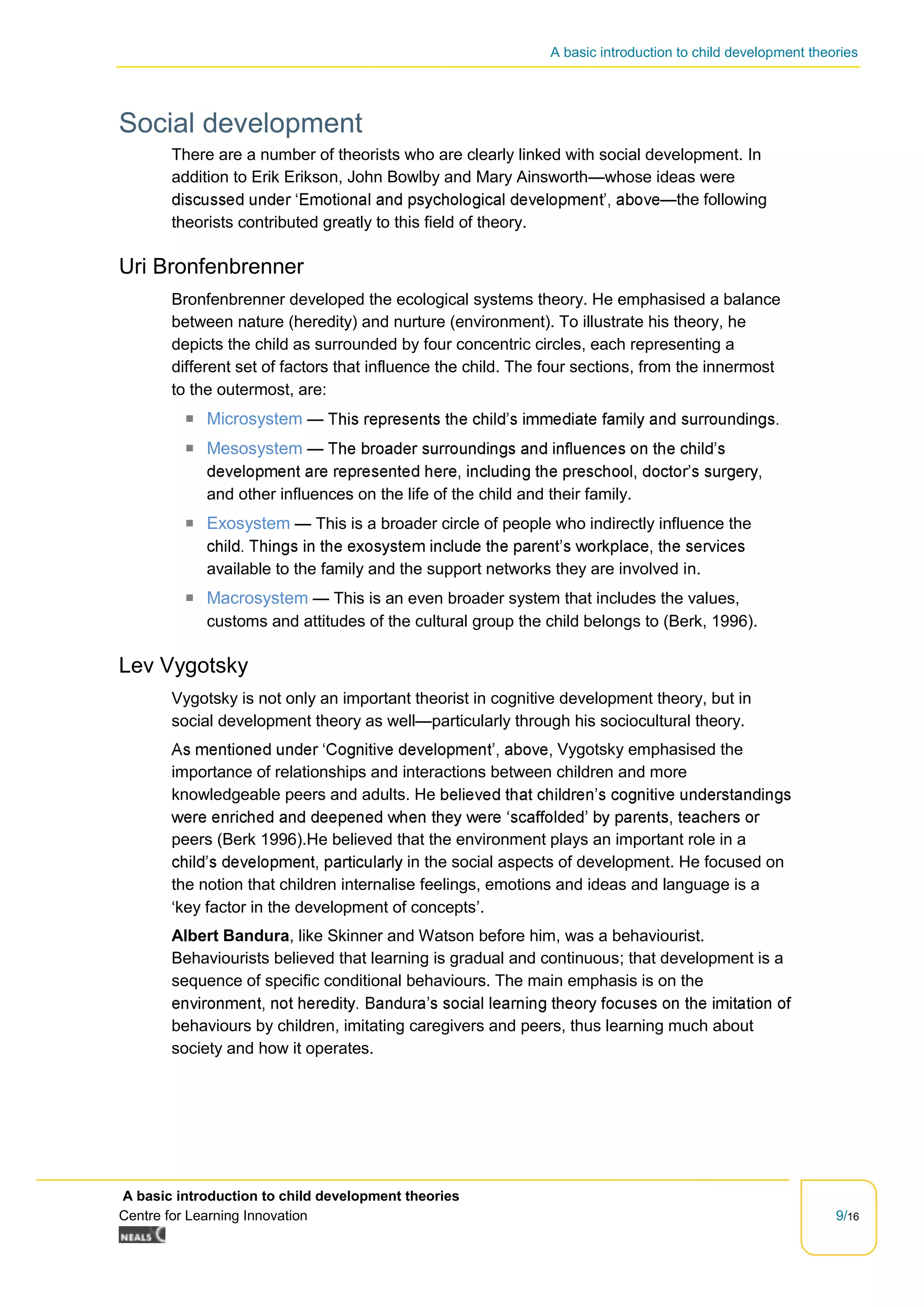 Child development theories | PDF