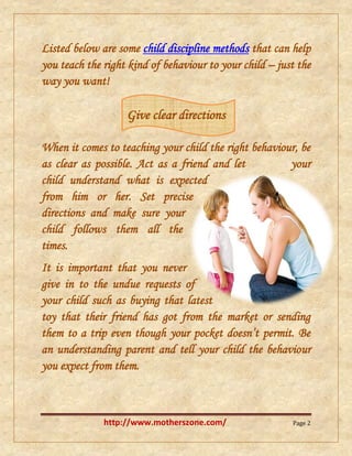 Child discipline method | PDF | Parenting Babies and Toddlers | Parenting