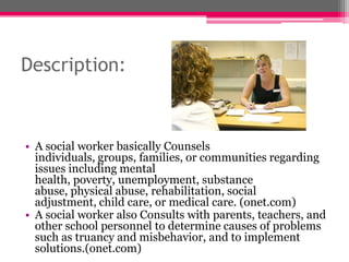 Child, family and school social worker | PPTX