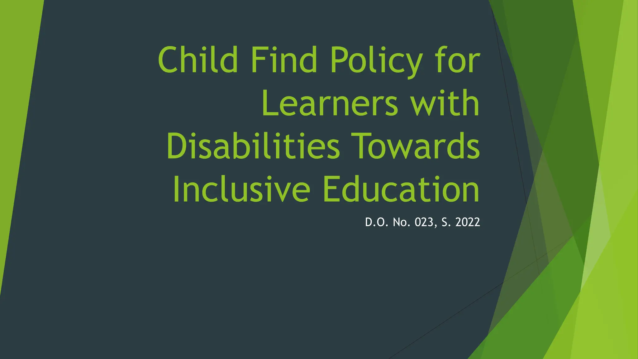 Child Find Policy for Learners with Disabilities Towards.pptx
