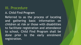 Child Find Policy for Learners with Disabilities Towards.pptx