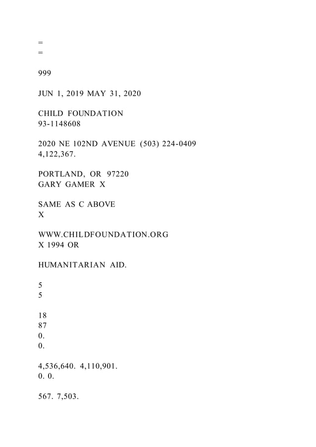CHILD FOUNDATION FINANCIAL STATEMENTS Ye | PDF