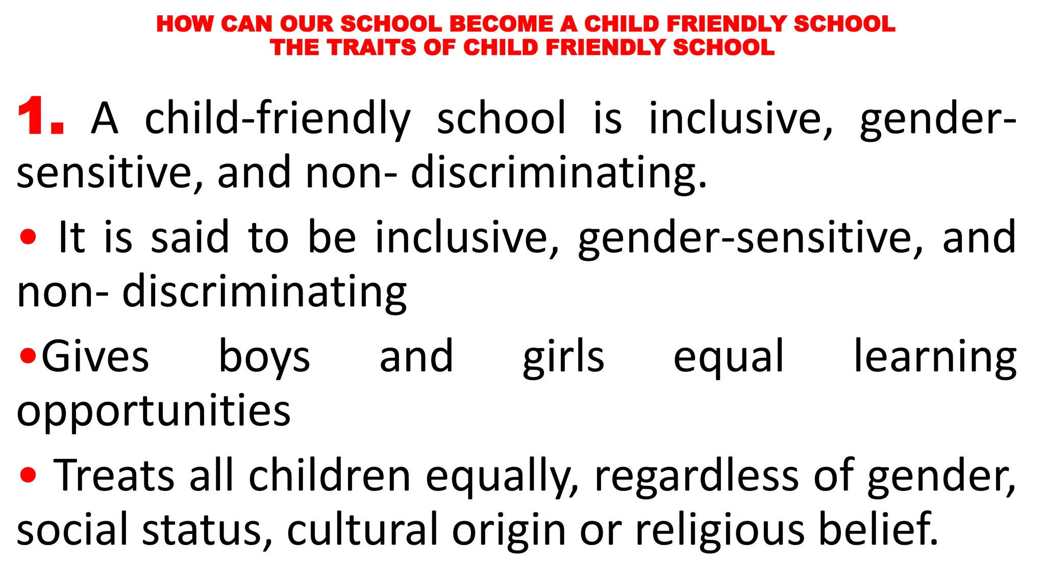 CHILD FRIENDLY SCHOOL for school growths | PDF